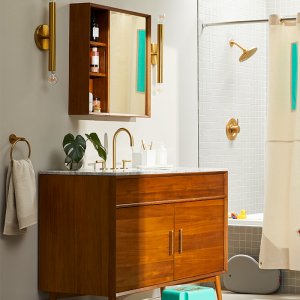 Mid Century Medicine Cabinet with Shelves West Elm