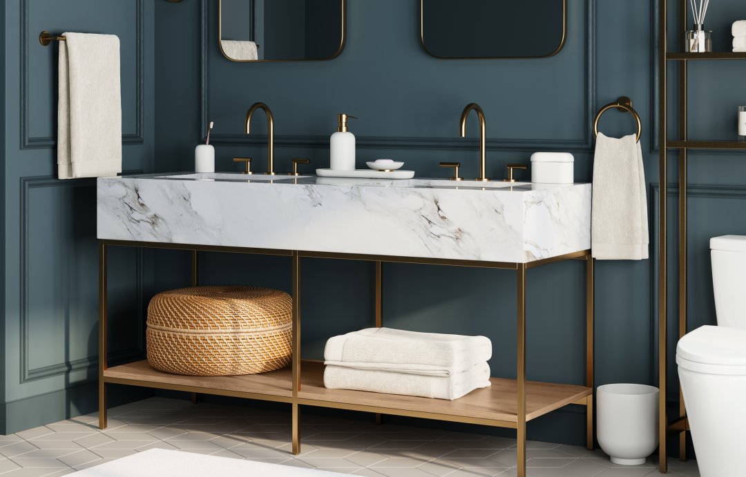 Streamline Marble Vanity Bathroom | West Elm