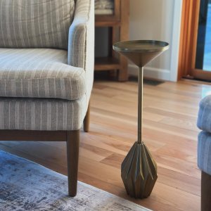 Faceted Brass Drink Table 7.5 West Elm