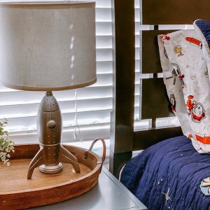 space themed bedside table