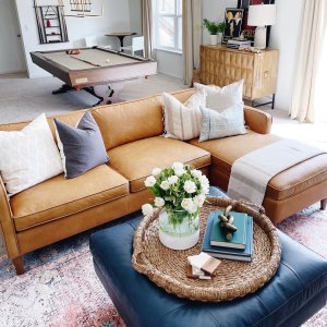 Hamilton Leather 2 Piece Chaise Sectional 83 93 West Elm