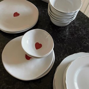 rustic heart dinner set
