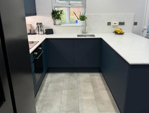 Clerkenwell Super Matt Marine Blue Kitchen | Kitchens | Howdens