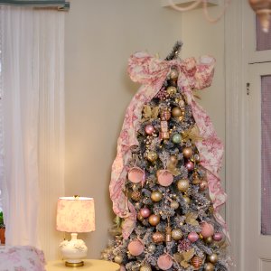 pink bow tree topper