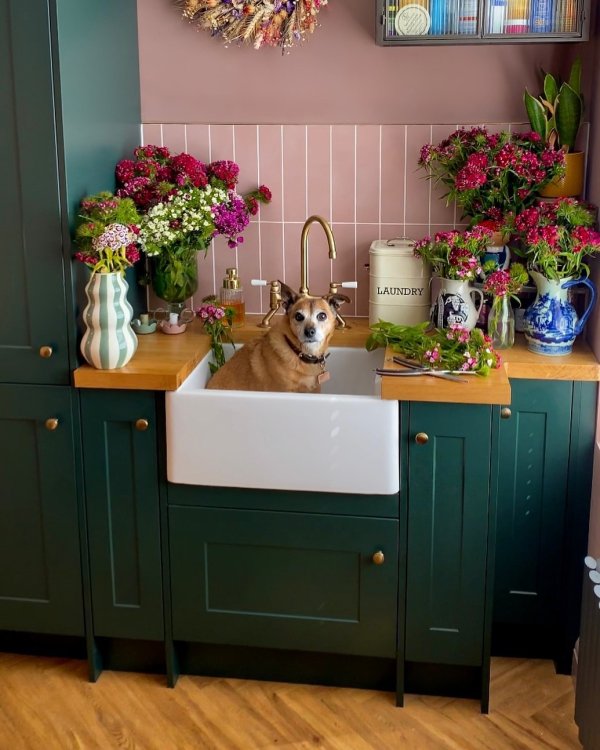 Chelford Fir Green Kitchens | Fitted Kitchens | Howdens
